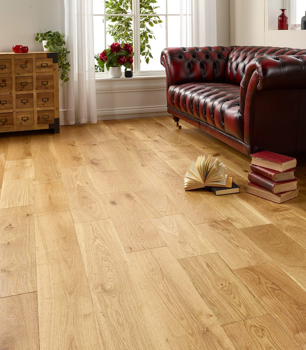 Classic Oak Plank, Brushed & Lacquered - 190mm x 14mm Engineered Wood ...