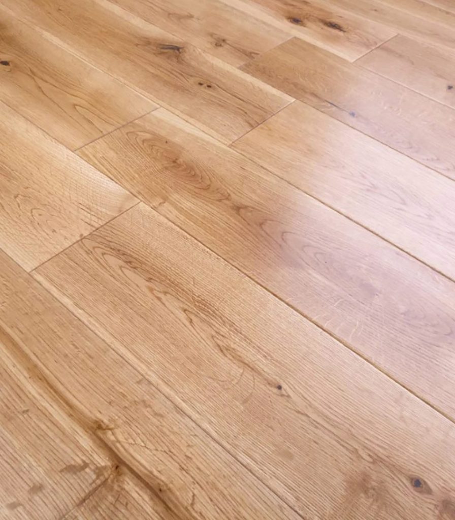 Antique Oak Plank, Brushed & UV Lacquered - 110mm x 18mm Solid Wood ...
