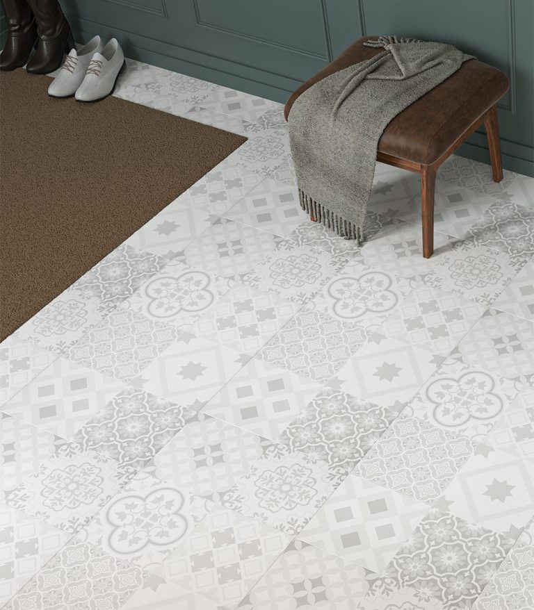 Retro Encaustic Tile, 8mm - Laminate Click Flooring